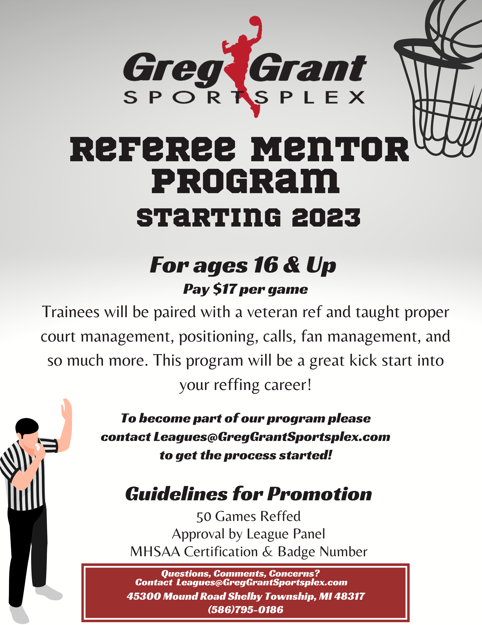 Ref Mentor Program - Greg Grant Sportsplex