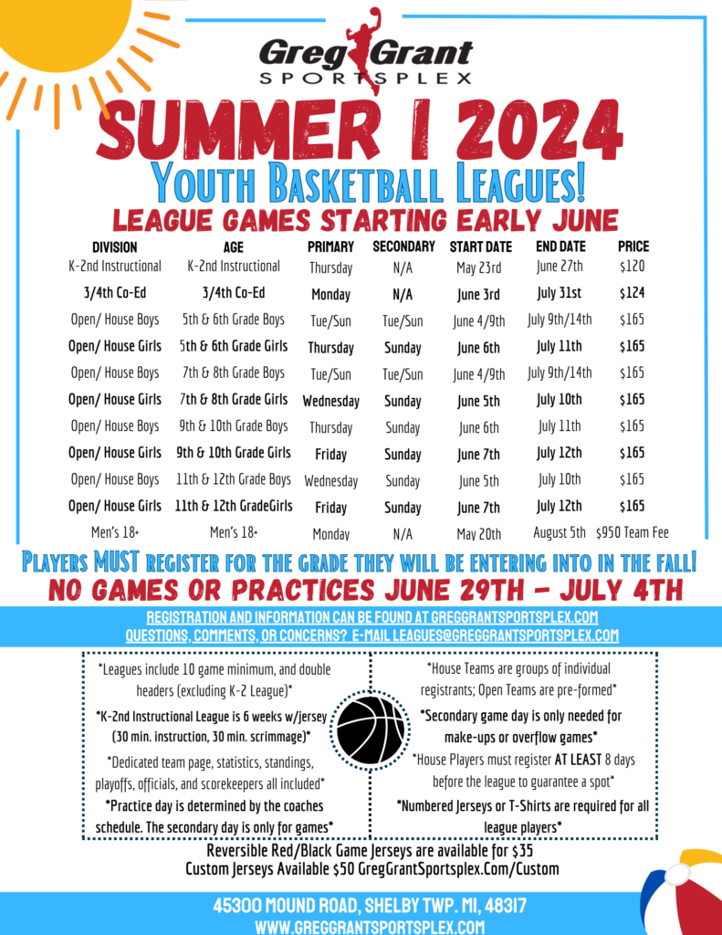 Summer I 2024 - Greg Grant Sportsplex