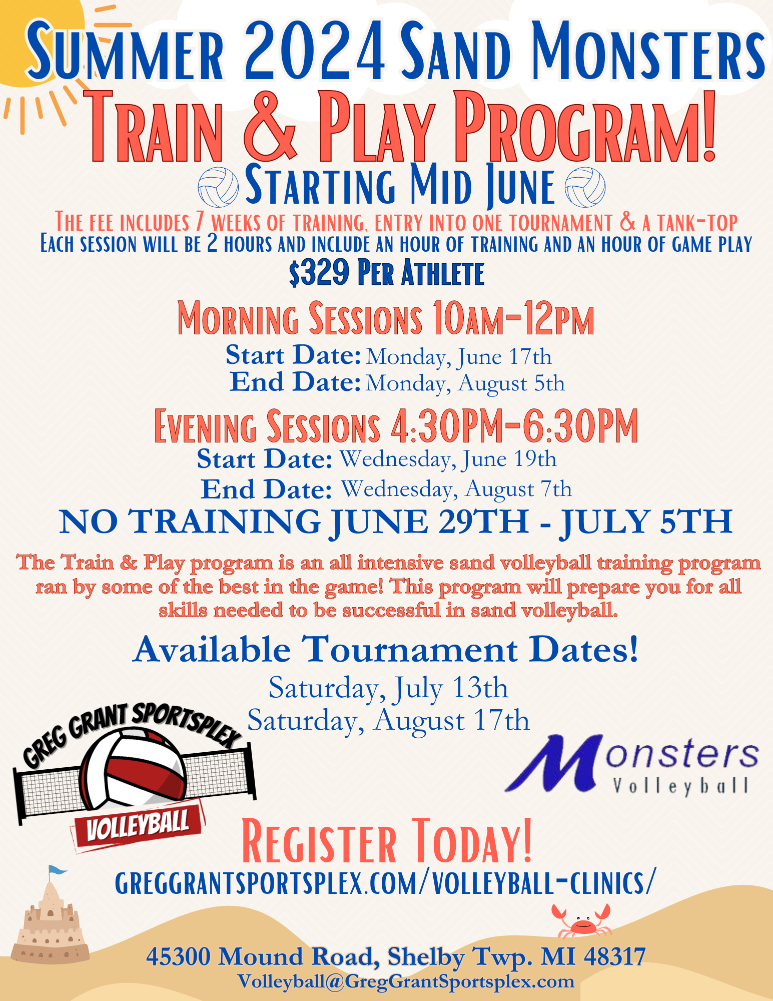 Sand Monsters Train & Play! - Greg Grant Sportsplex