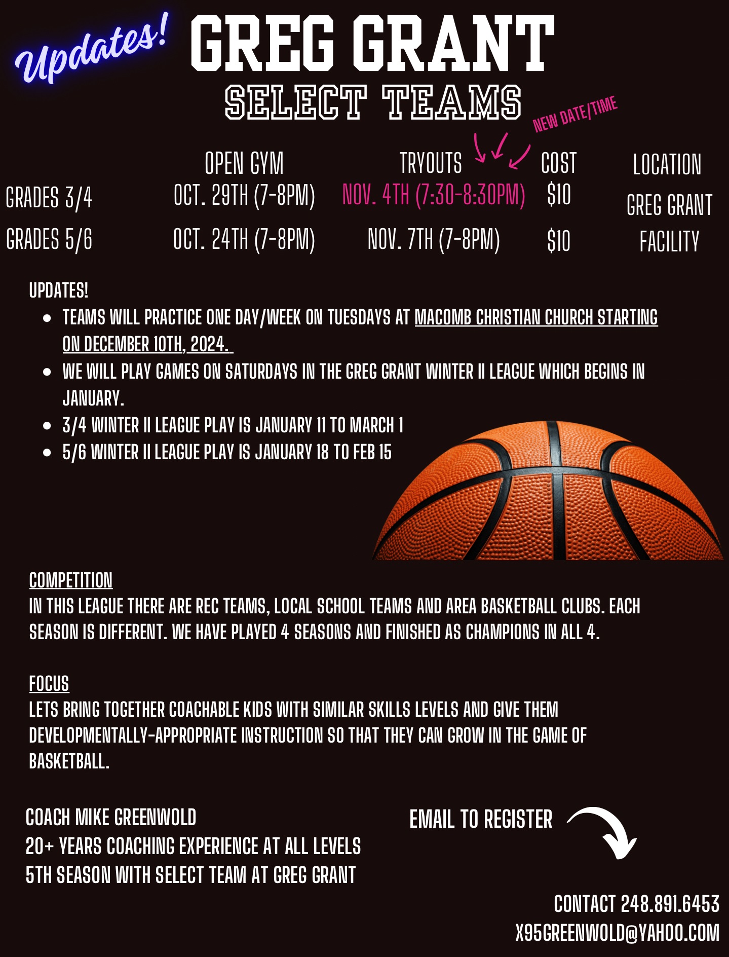 AAU Open Gyms and Tryouts - Greg Grant Sportsplex