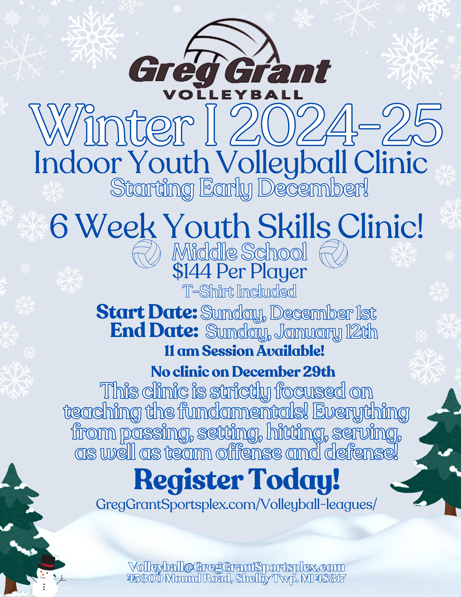 Volleyball Clinics - Greg Grant Sportsplex