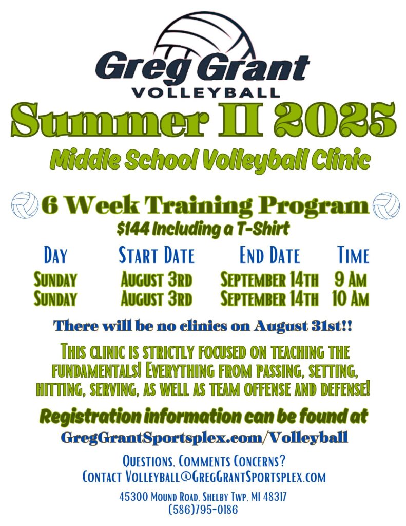 Volleyball Clinics - Greg Grant Sportsplex
