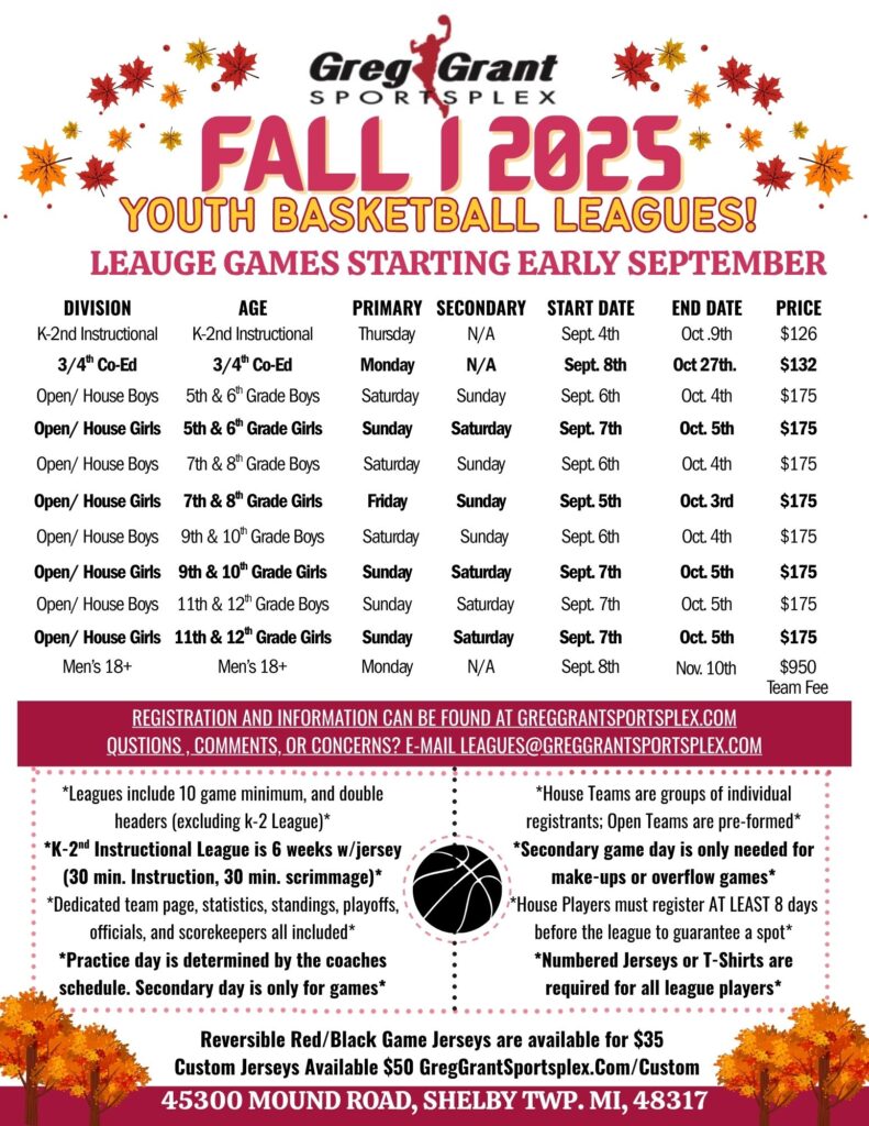 Fall l 2025 - Greg Grant Sportsplex